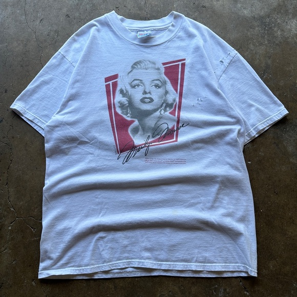 Shirts | L Rare 9s Vintage 1997 Marilyn Monroe Signature Portrait Tee ...